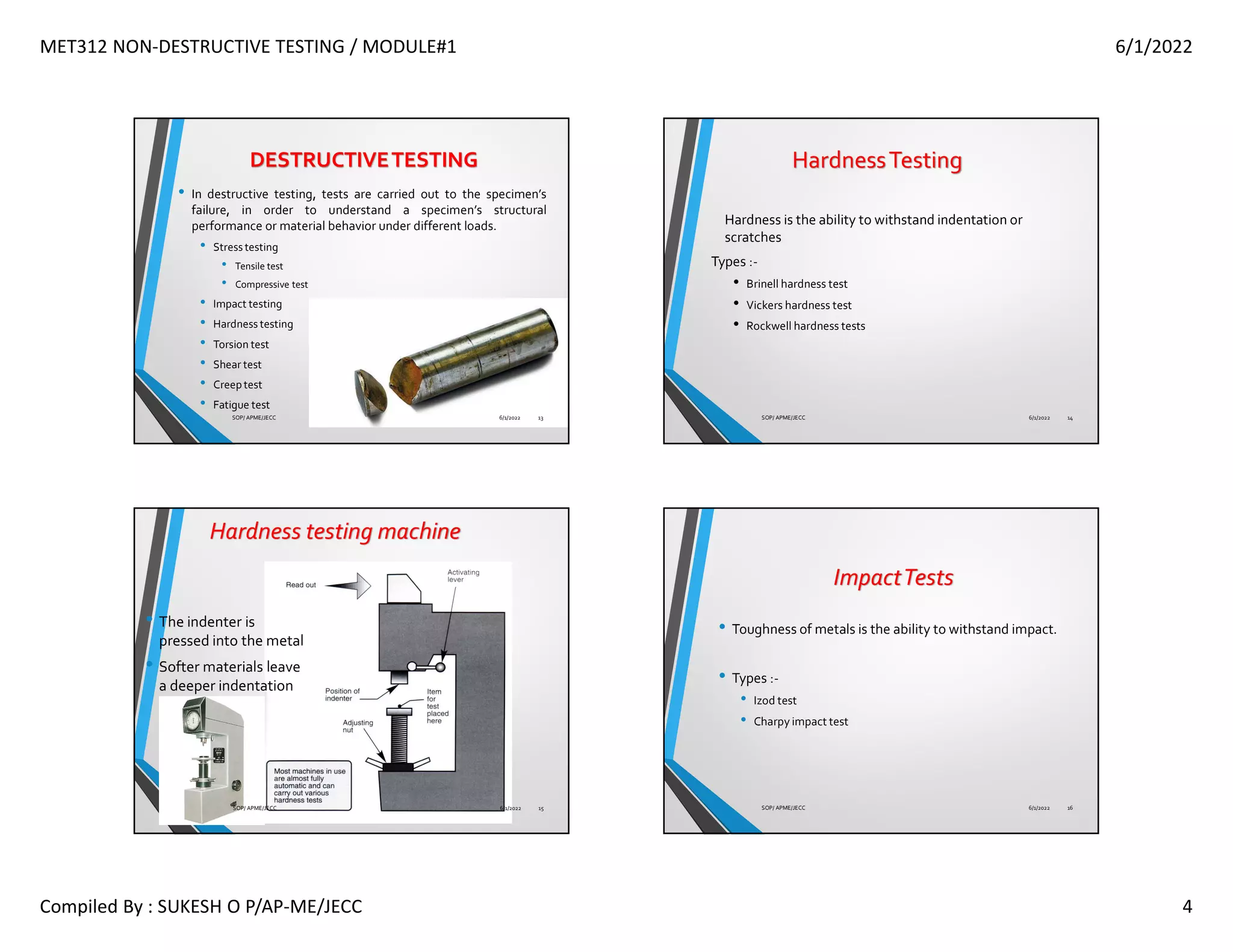 NDT_Introduction & Visual InspectionModule-1 | PDF