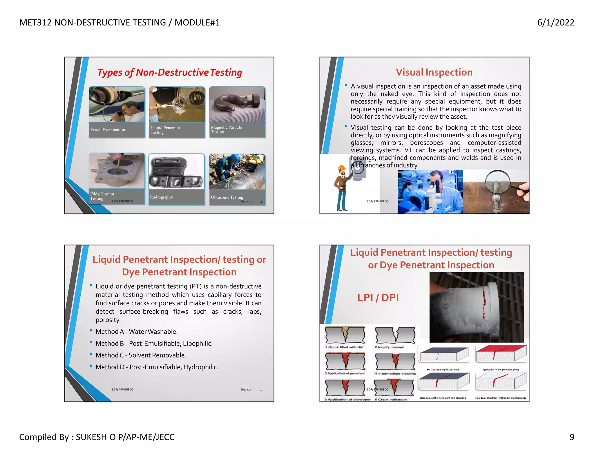 NDT_Introduction & Visual InspectionModule-1 | PDF