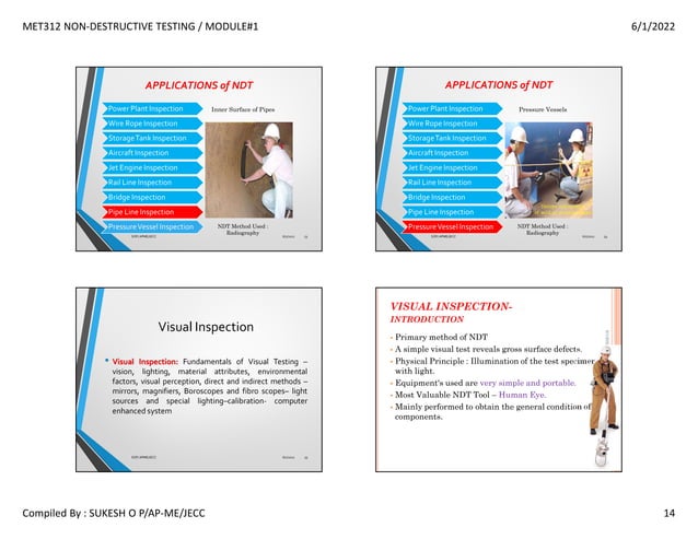 NDT_Introduction & Visual InspectionModule-1 | PDF