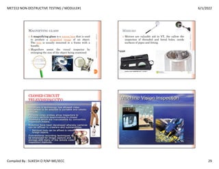 NDT_Introduction & Visual InspectionModule-1 | PDF