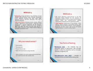 NDT_Introduction & Visual InspectionModule-1 | PDF