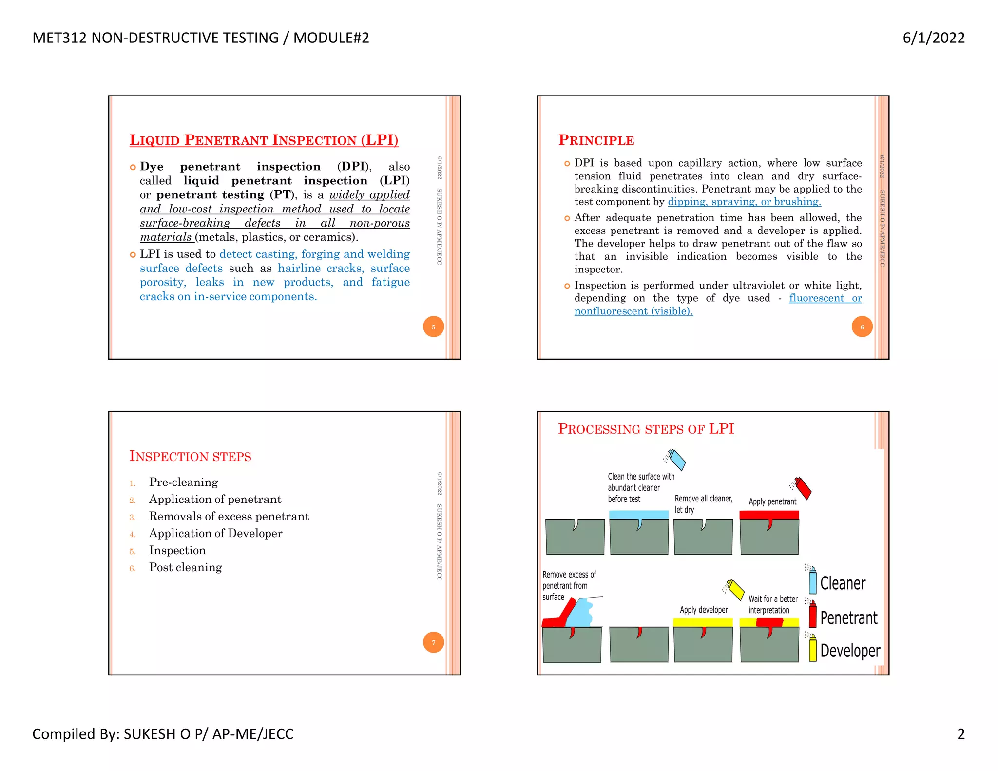 LPI_Liquid Penetrant Inspection | PDF