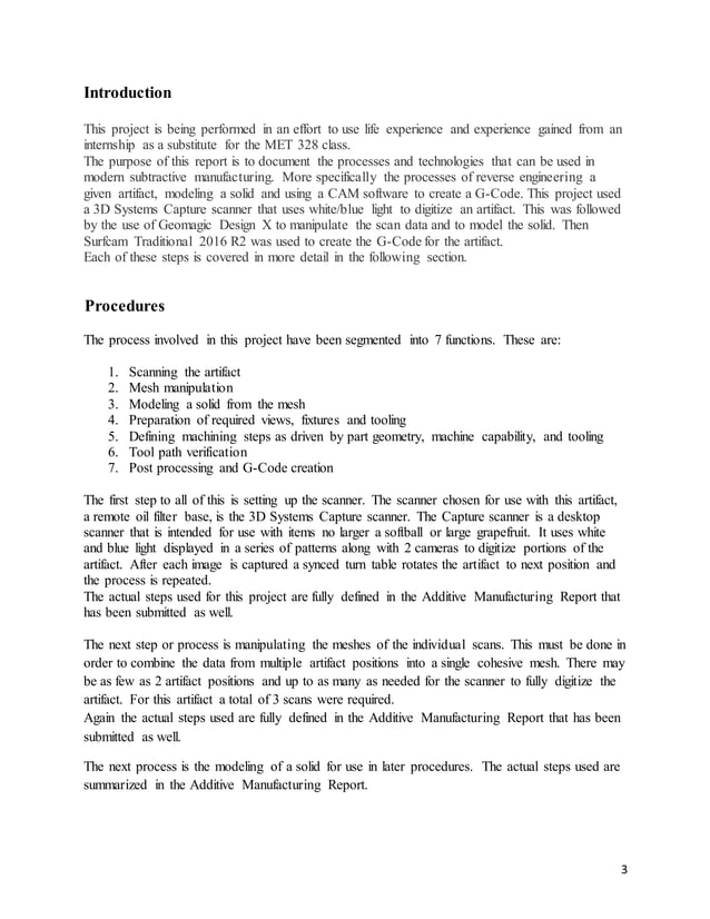 Subtrative Manufacturing Report | DOCX | Graphics Software | Computer Software and Applications