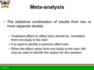Introduction to Meta-analysis - Dr Moses Ocan | PDF | Science