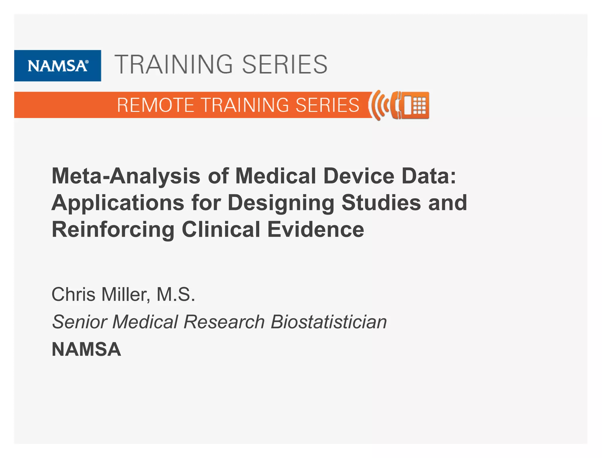 Meta Analysis of Medical Device Data Applications for Designing Studies ...