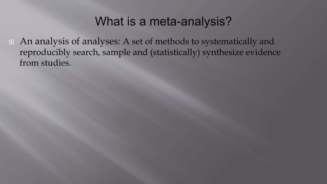 Meta analysis ppt | PPT