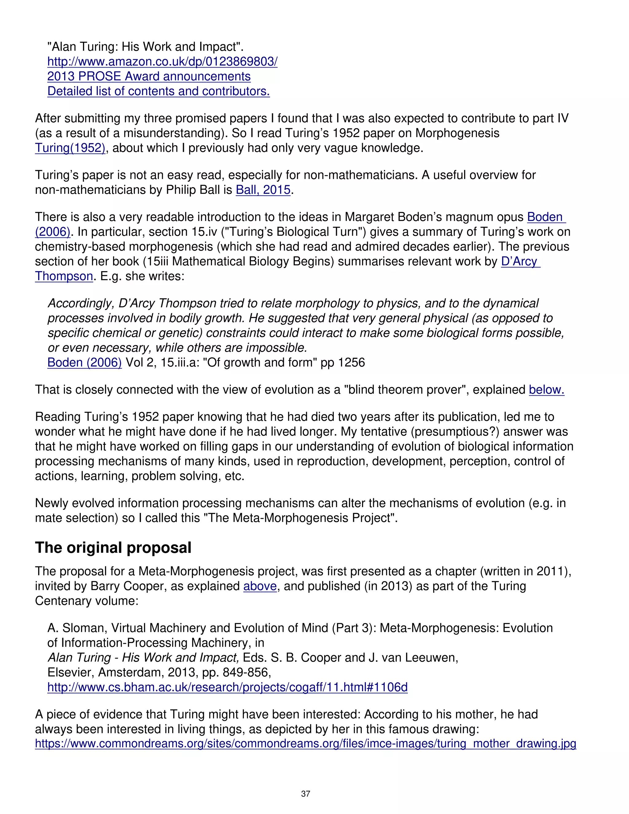 The Turing Inspired Meta-Morphogenesis Project -- The self-informing universe(Update 2018) | PDF