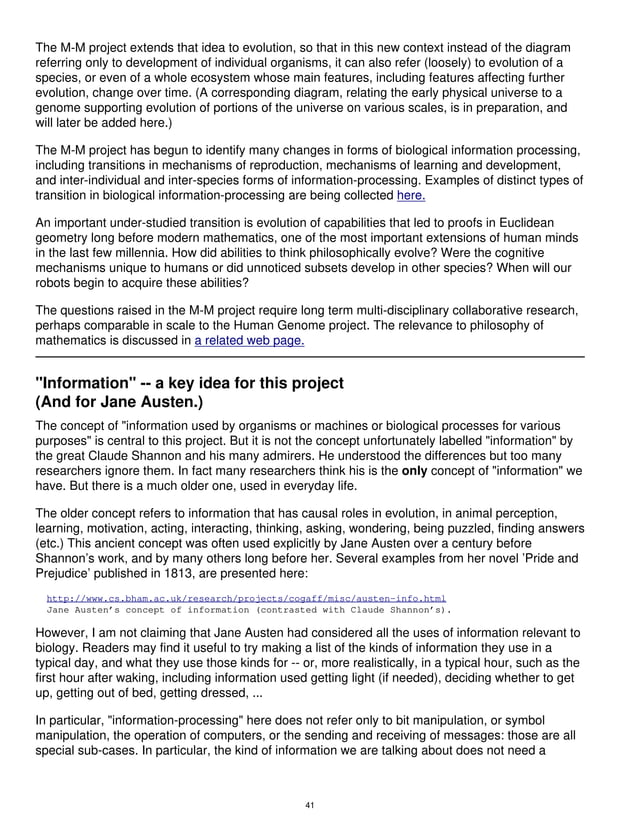 The Turing Inspired Meta-Morphogenesis Project -- The self-informing universe(Update 2018) | PDF