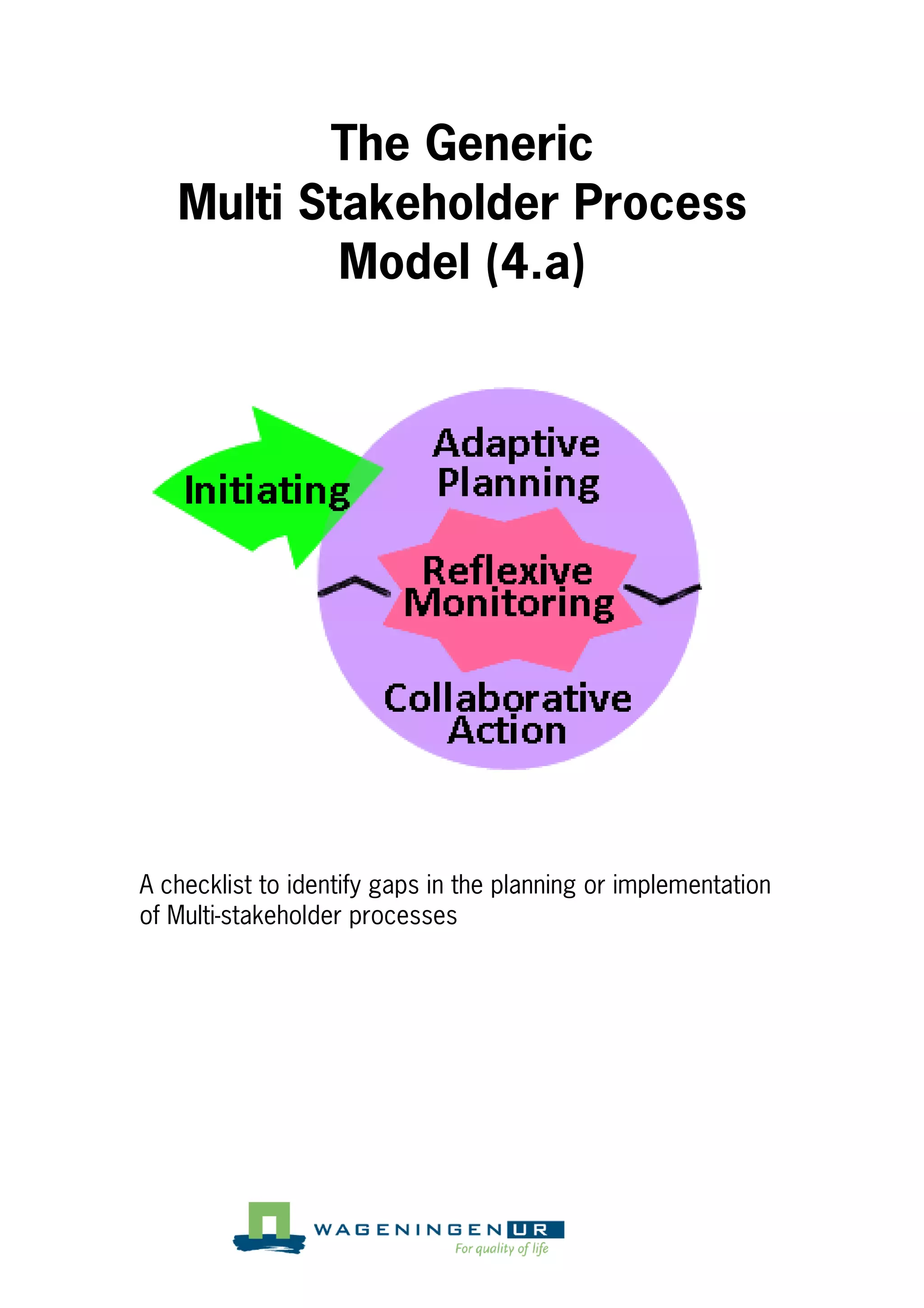 MeTA MSP workshop: The Generic Multi Stakeholder Process Model | PDF