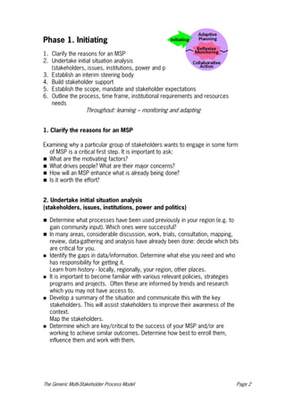 MeTA MSP workshop: The Generic Multi Stakeholder Process Model | PDF