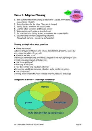 MeTA MSP workshop: The Generic Multi Stakeholder Process Model | PDF