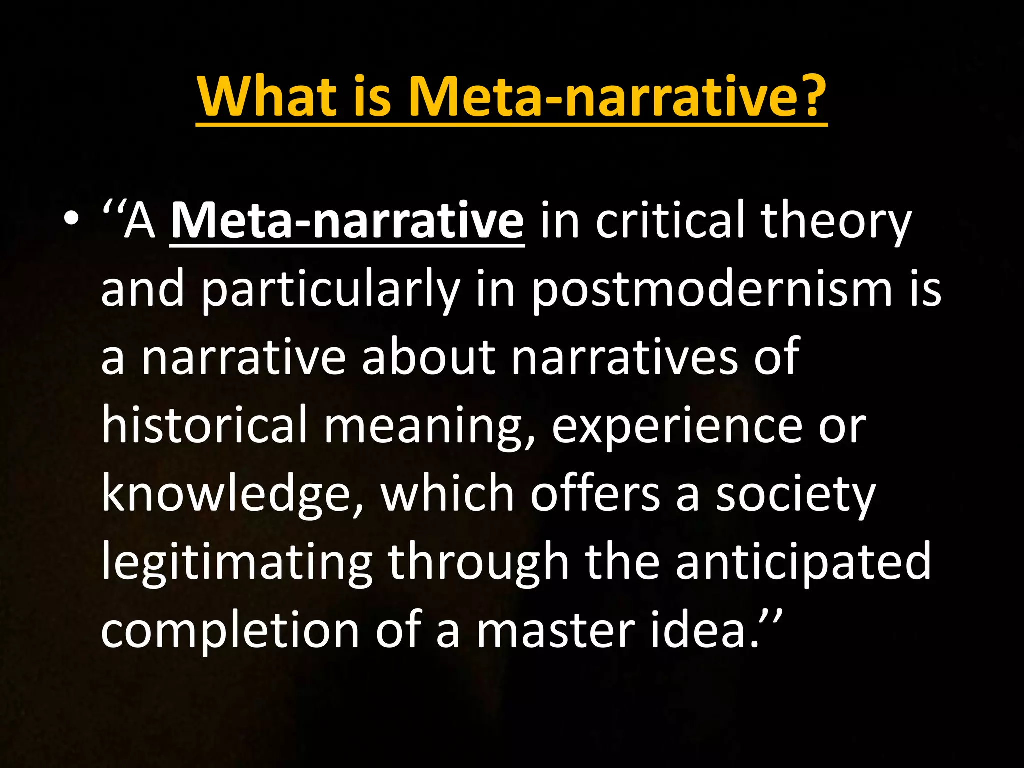 Meta narrative | PPTX