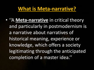 Meta narrative | PPTX