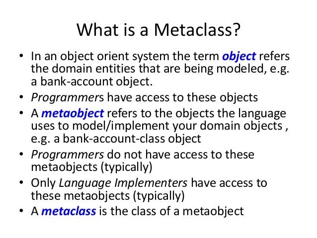 Meta Object Protocols