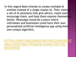 Meta Plans for the Metaverse | PPT