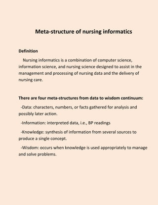 Meta structure of nursing informatics | DOCX