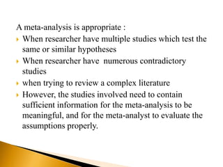 Meta analysis - qualitative research design | PPTX