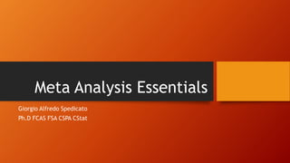 Meta analysis essentials | PPTX