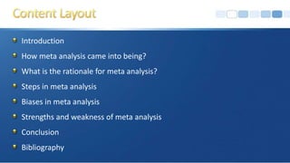 Guide for conducting meta analysis in health research | PPT