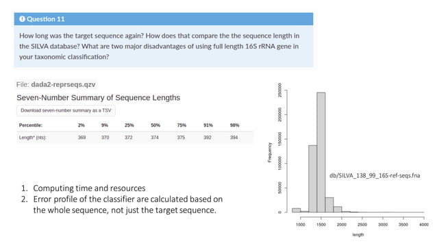 Metabarcoding QIIME2 workshop - Classification answers | PPT