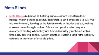 Meta blinds | PPT
