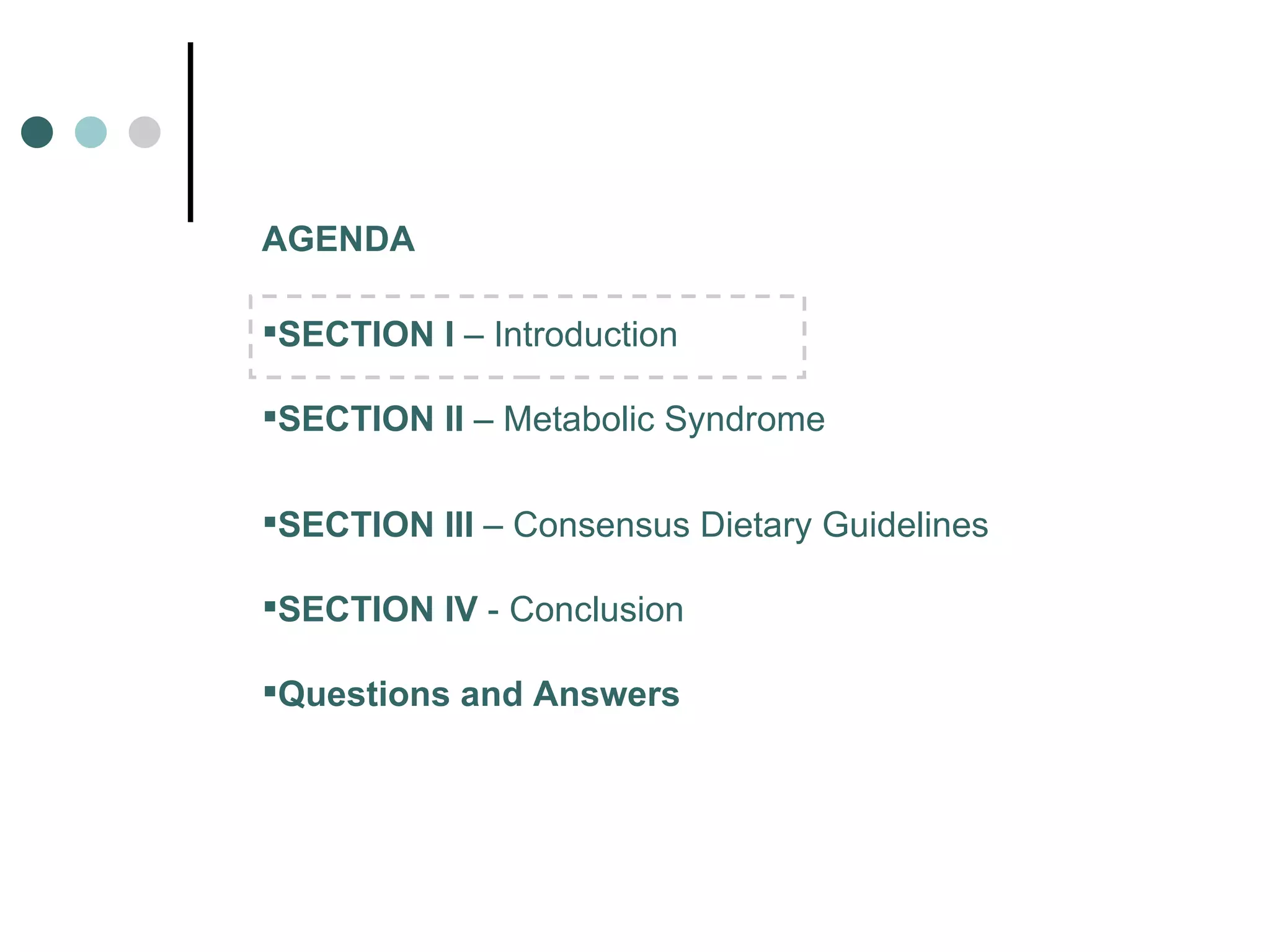 Metabolic Syndrome and Dietary Guidelines for its prevention | PPT