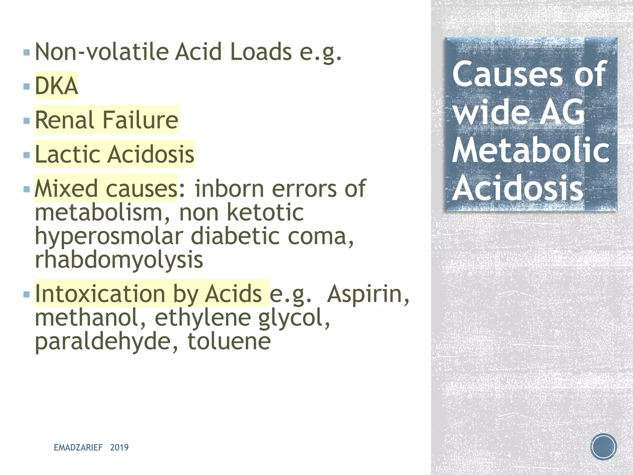Metabolic acidosis - physiologic approach | PPT