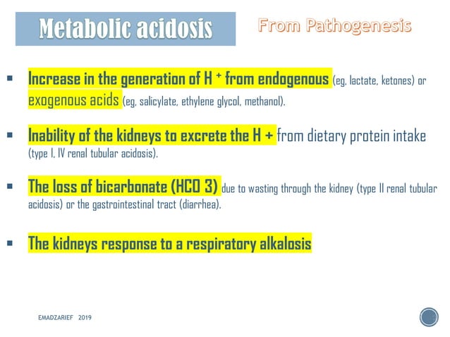 Metabolic acidosis - physiologic approach | PPT