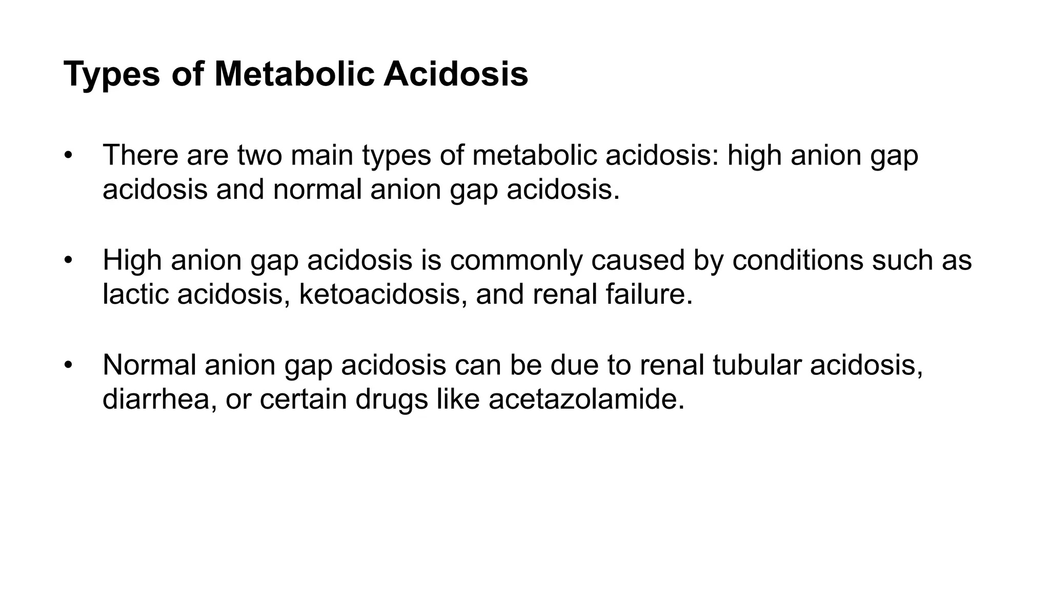 Metabolic Acidosis in a person and its management | PPTX