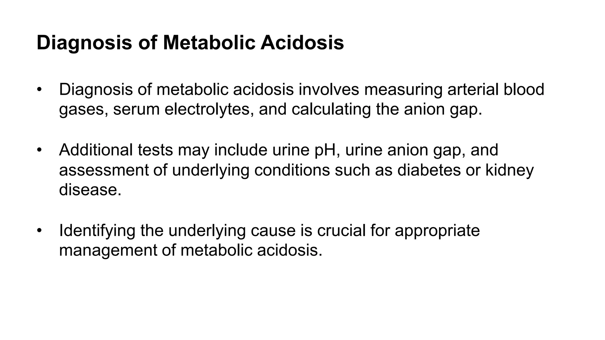 Metabolic Acidosis in a person and its management | PPTX