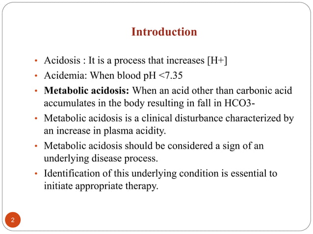 Metabolic acidosis | PPTX | Endocrine and Metabolic Diseases | Diseases ...
