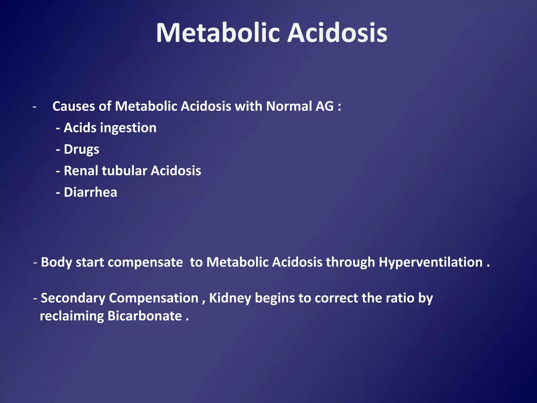 Metabolic acidosis and alkalosis - | PPTX