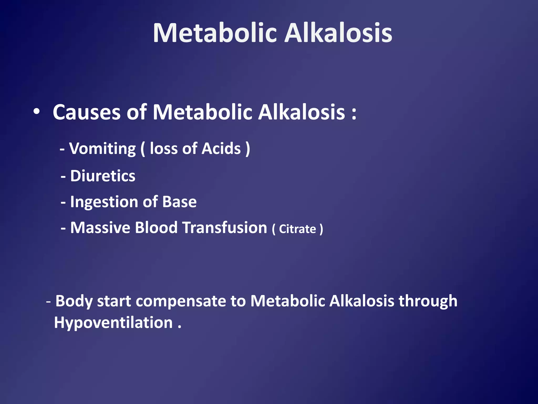 Metabolic acidosis and alkalosis - | PPTX