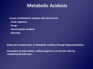 Metabolic acidosis and alkalosis - | PPTX