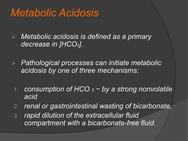 Metabolic acidosis and metabloic alkalosis | PPTX | Lung and ...