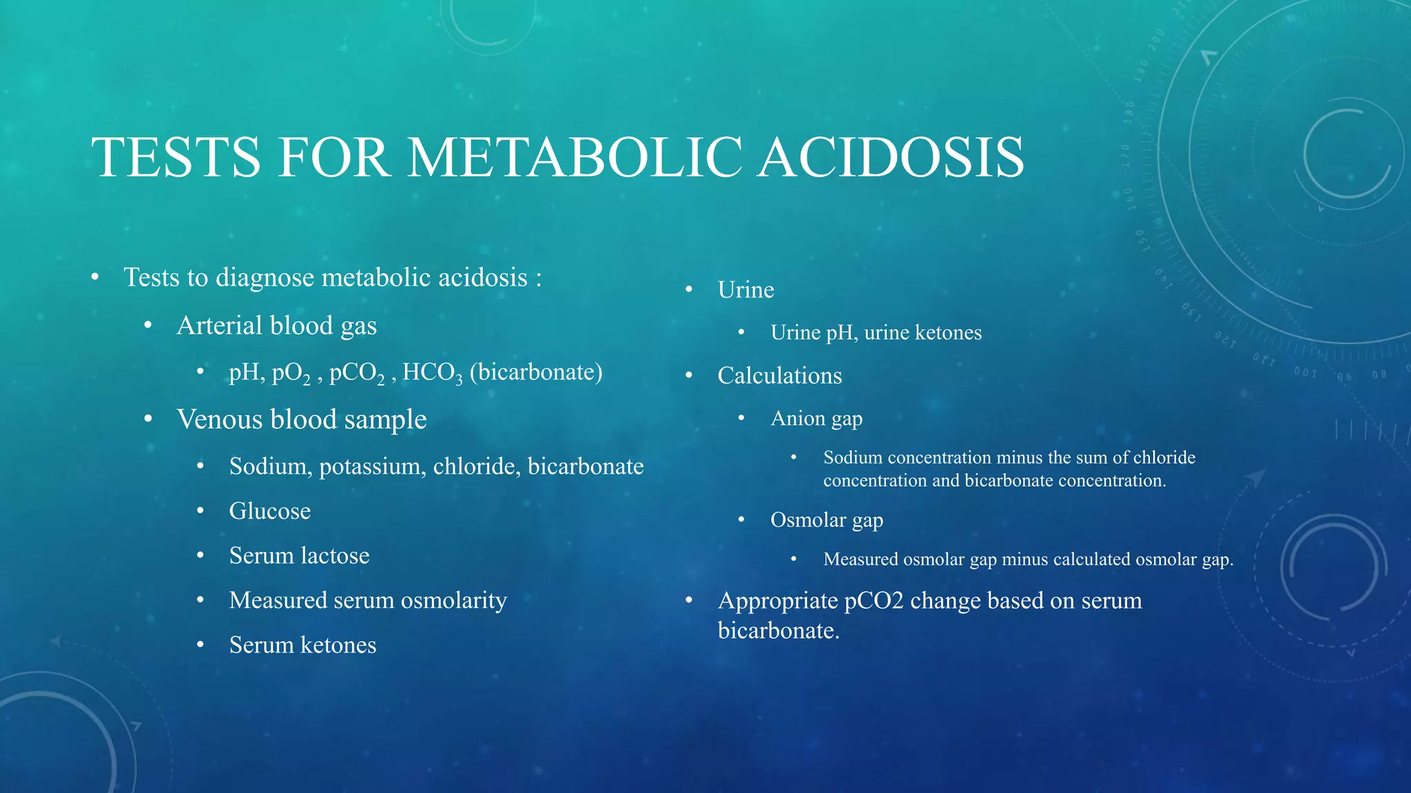 Metabolic acidosis ppt (types and pathophysiology) | PPTX