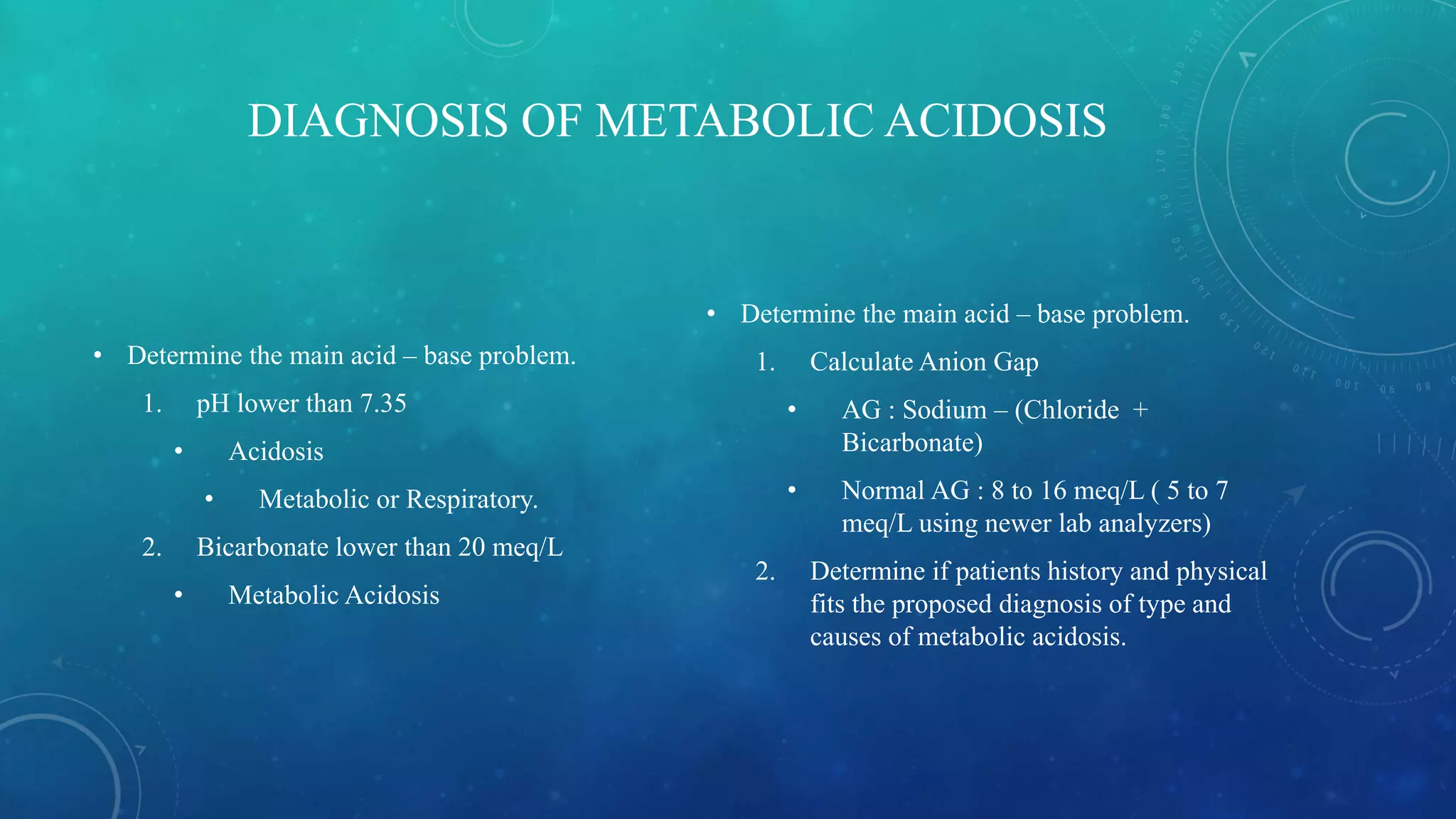 Metabolic acidosis ppt (types and pathophysiology) | PPTX