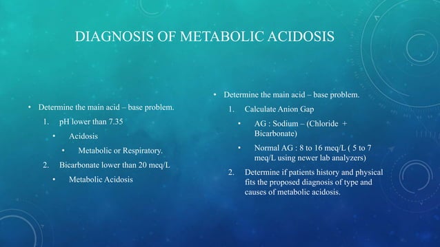 Metabolic acidosis ppt (types and pathophysiology) | PPT | Free Download