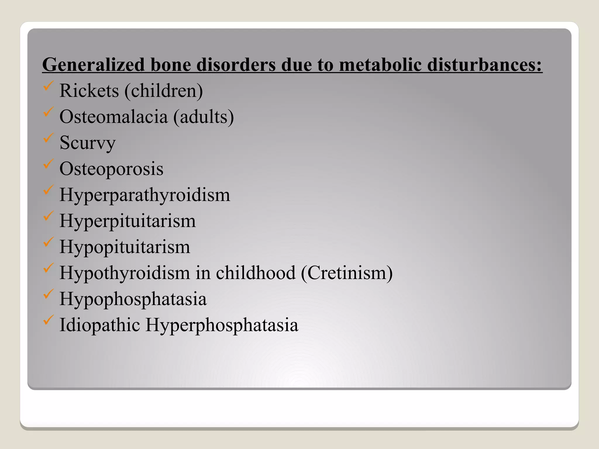 Metabolic bone disease | PDF