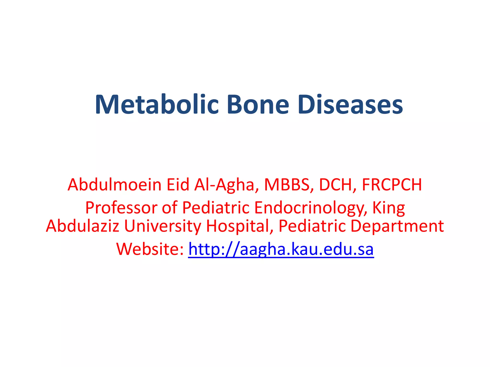 Metabolic bone diseases | PDF