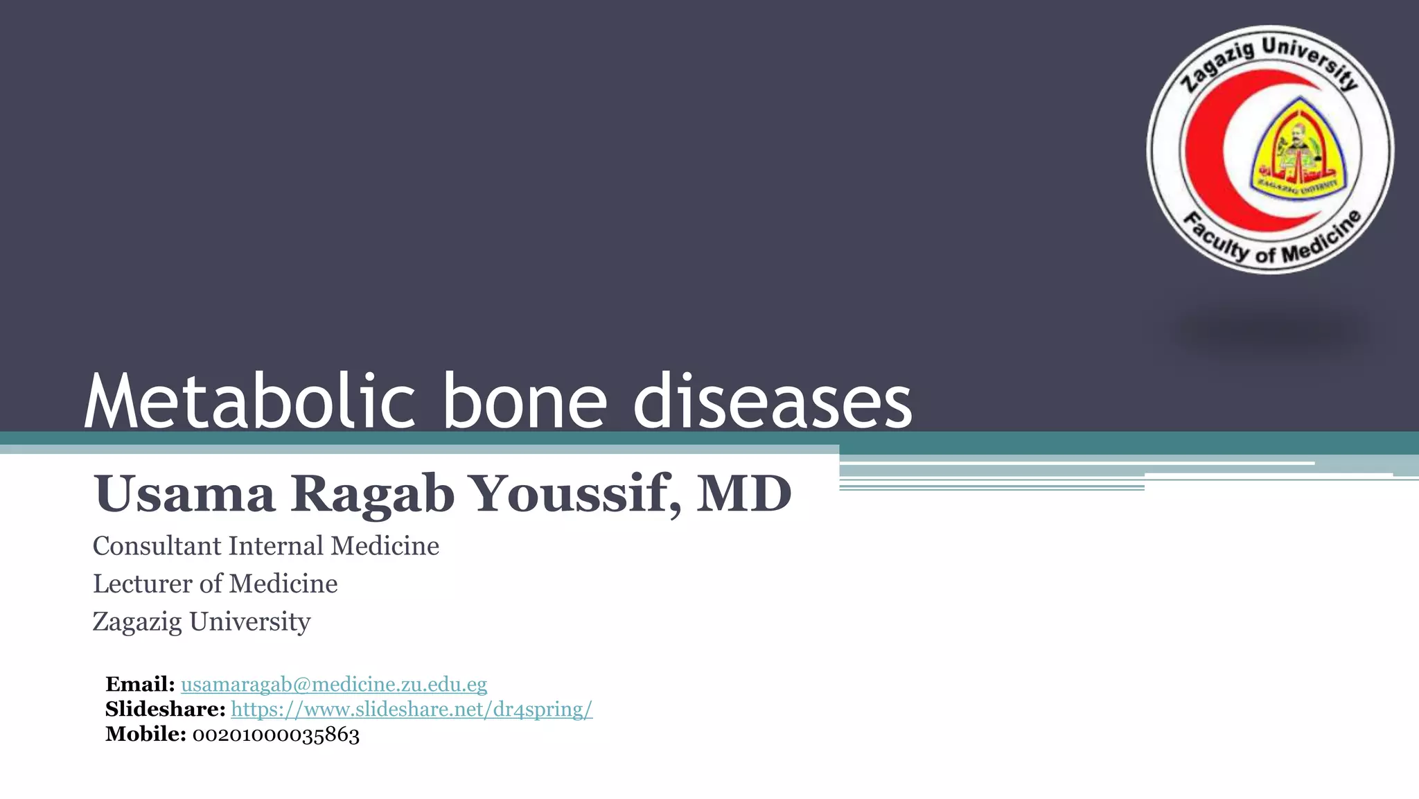 Metabolic bone diseases for students | PPTX