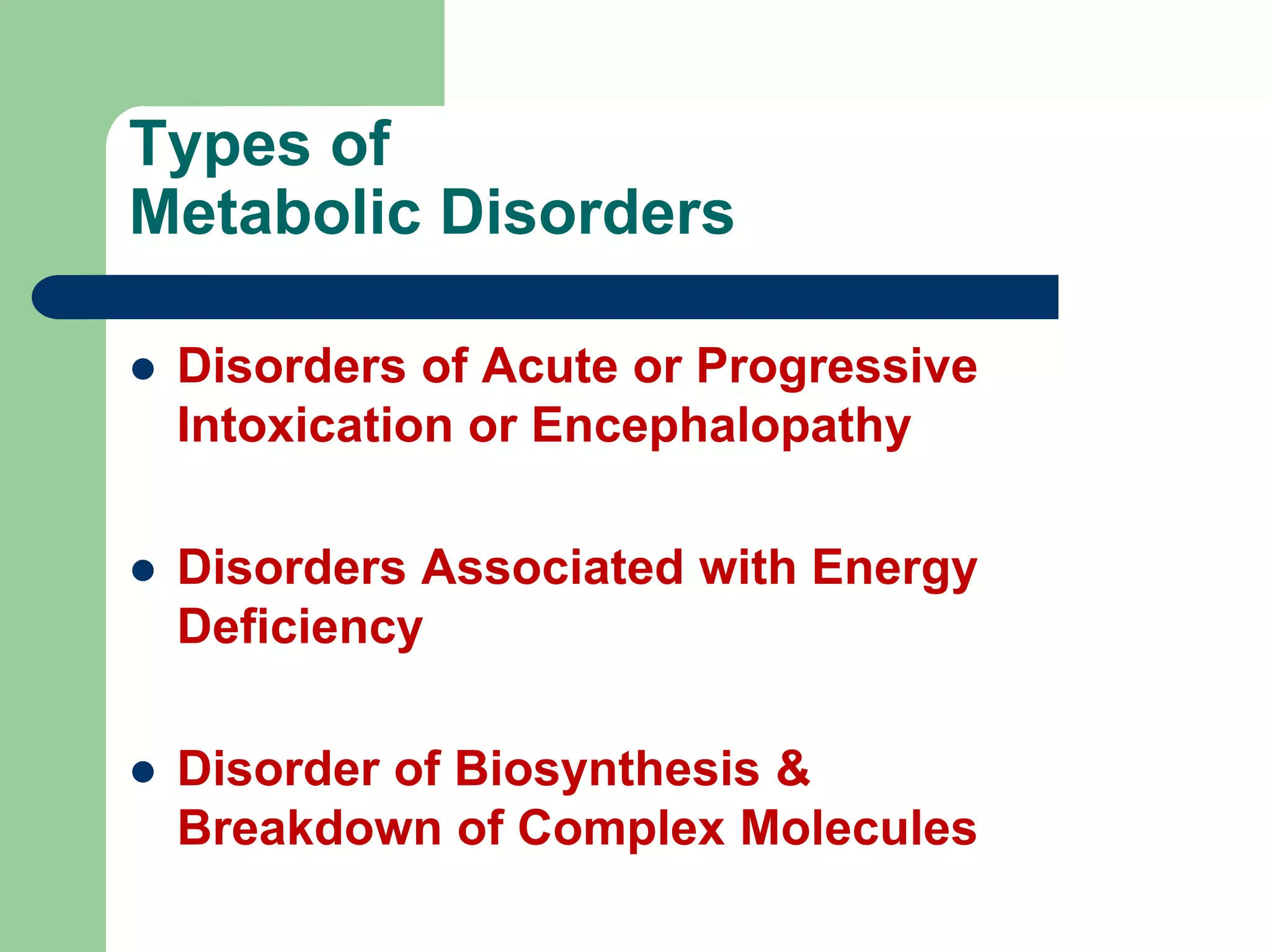 Metabolic disorders diagnosis 2019 | PPTX