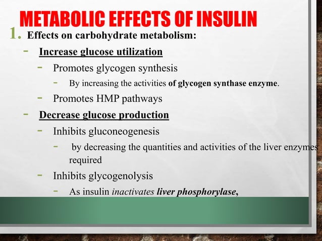 Metabolic effect of insulin and glucagon | PPTX | Endocrine and ...