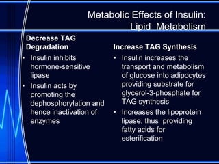Metabolic Effects of Insulin | PDF
