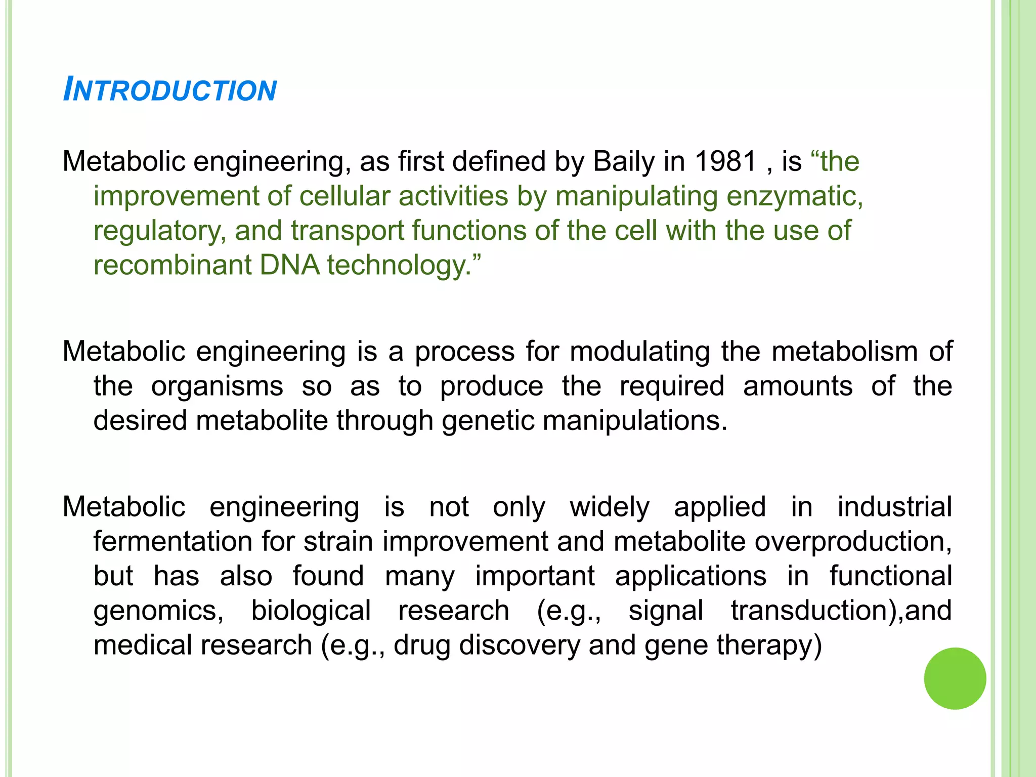 Metabolic engineering | PPTX
