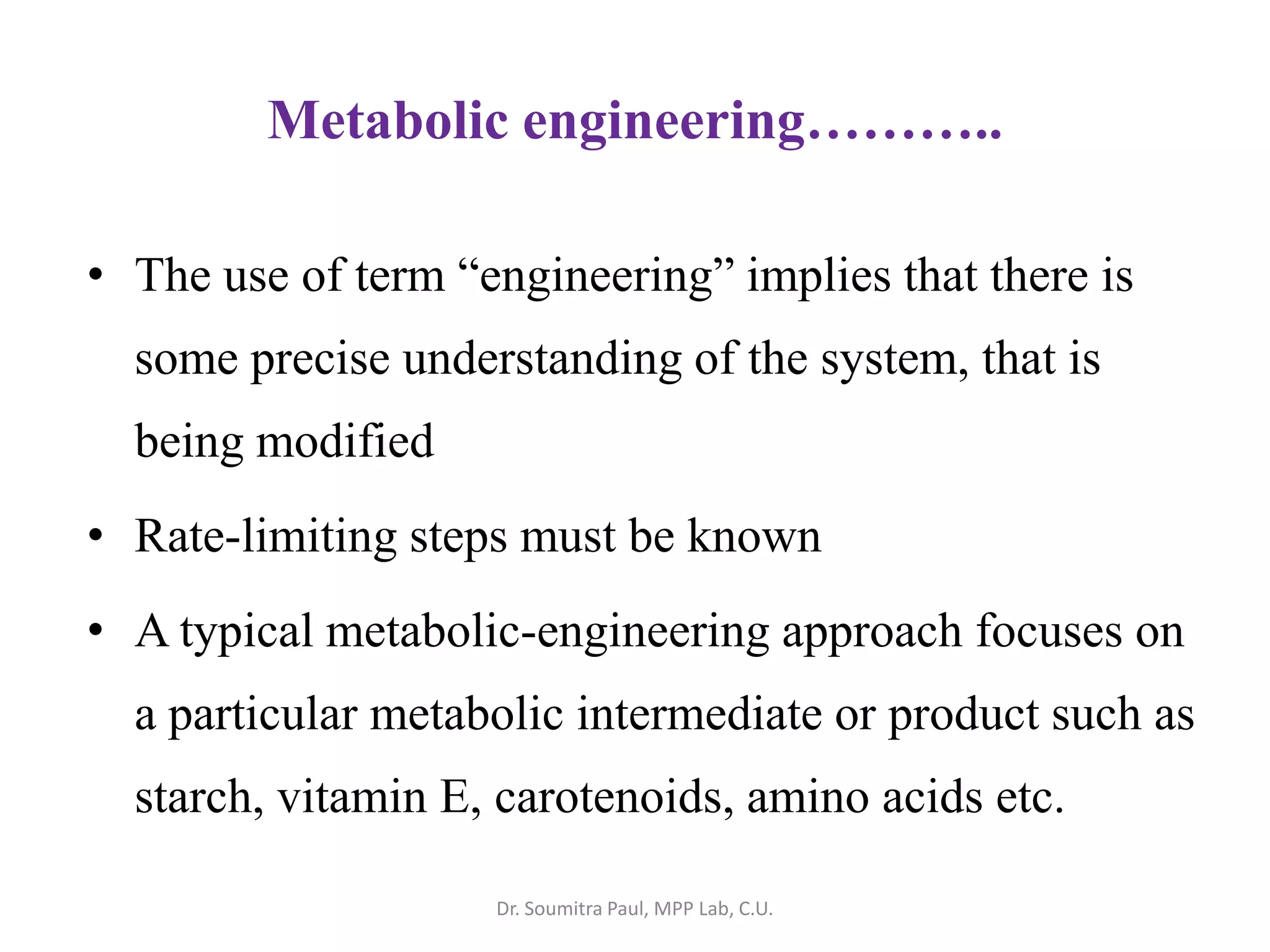 Metabolic engineering | PDF