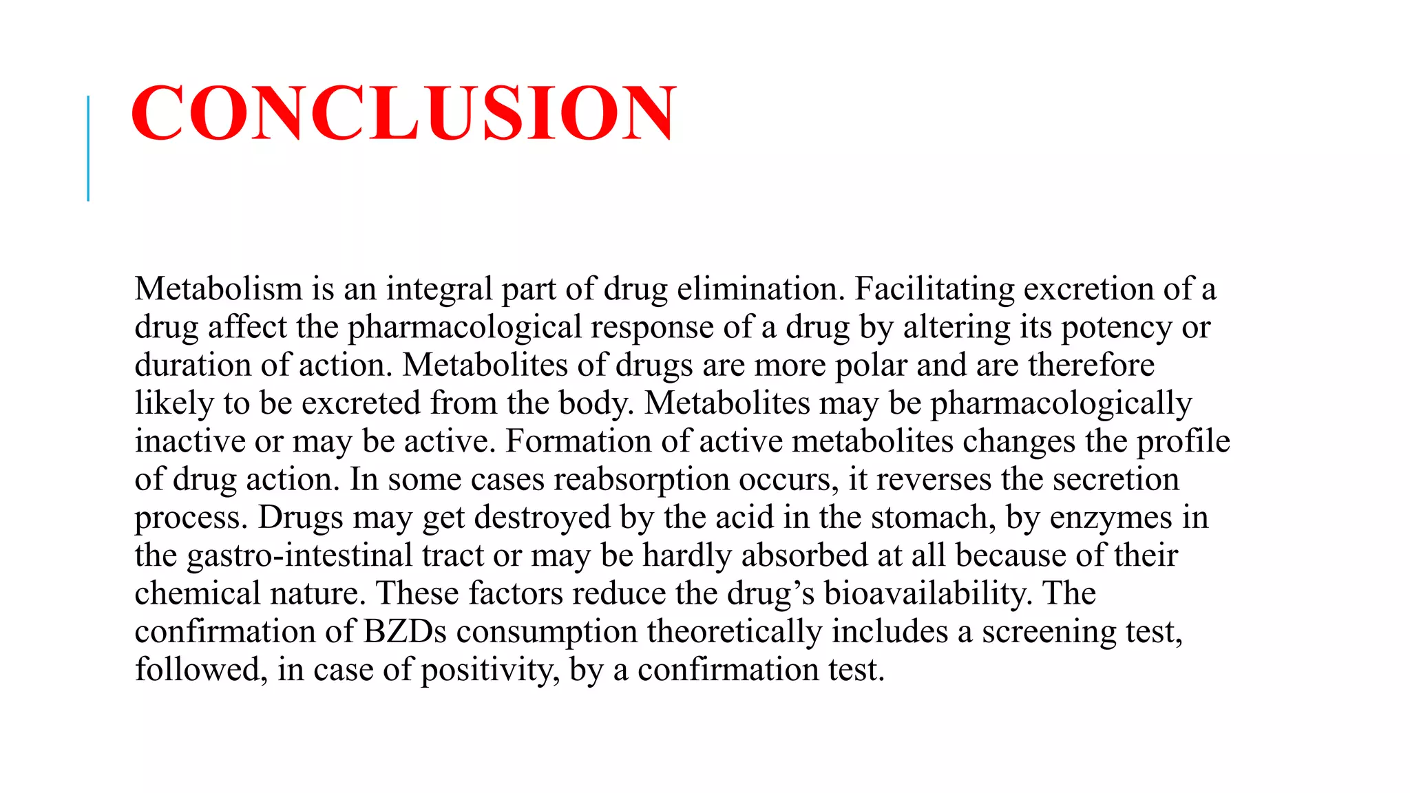 Metabolic fate of benzodiazepines and their identification | PPT