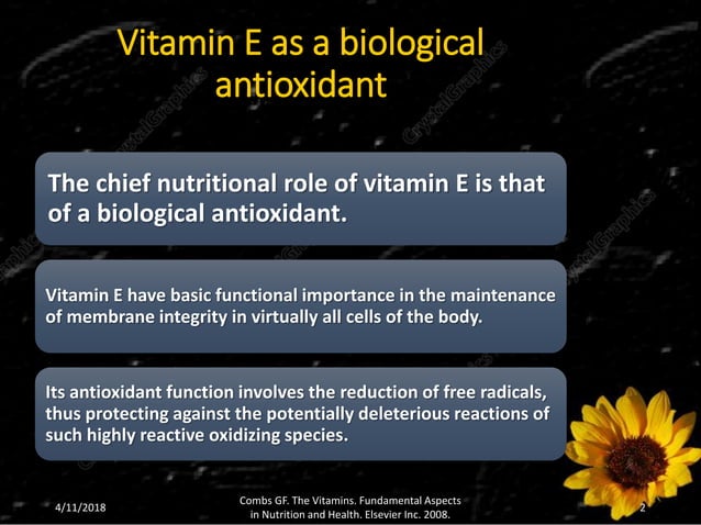 Metabolic functions of vitamin E | PPT