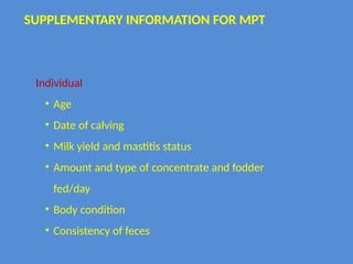 Basic concept of metabolic/ production disease: Metabolic profile test ...