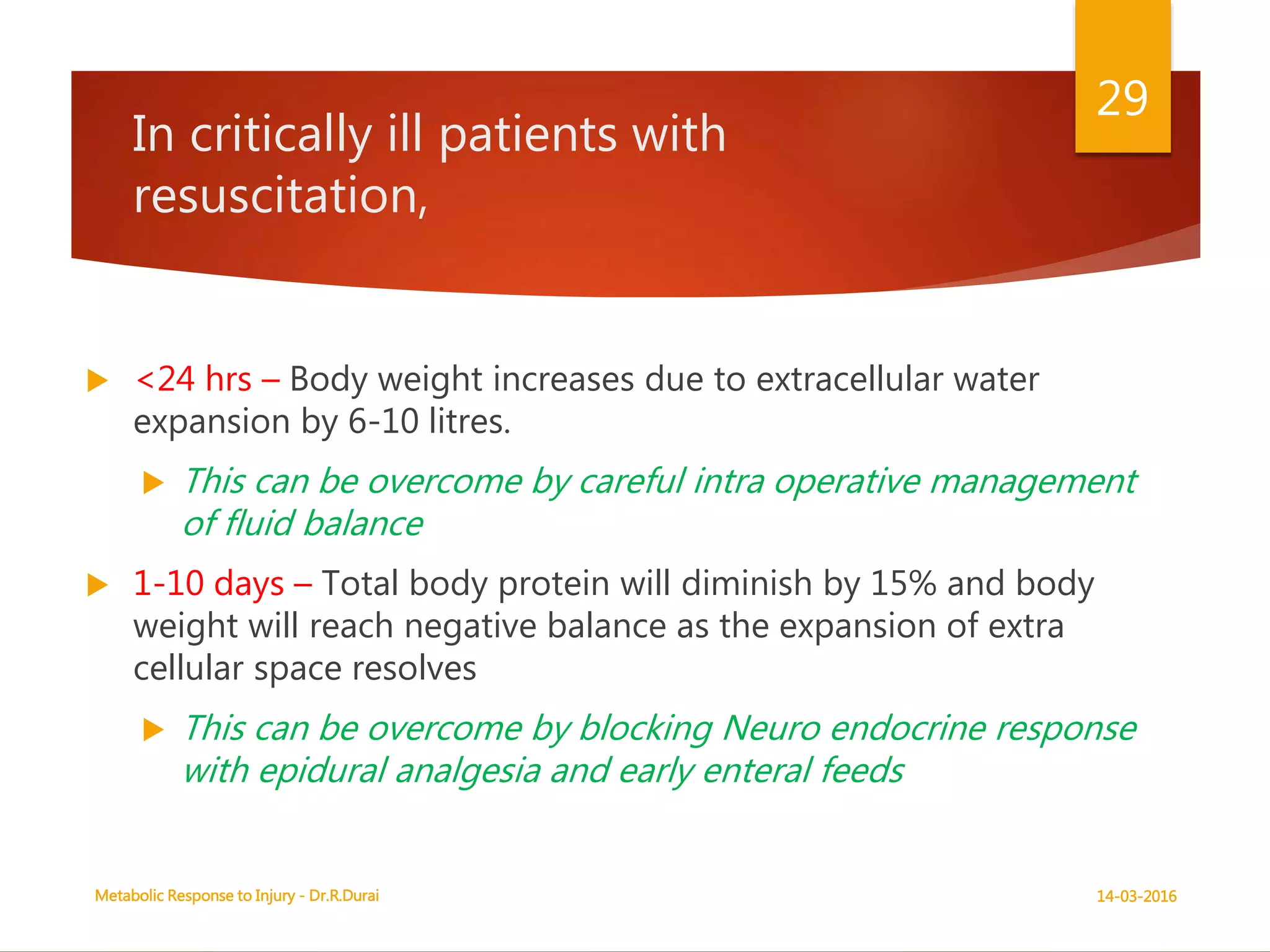 Metabolic response to injury 14 03-16 | PPTX